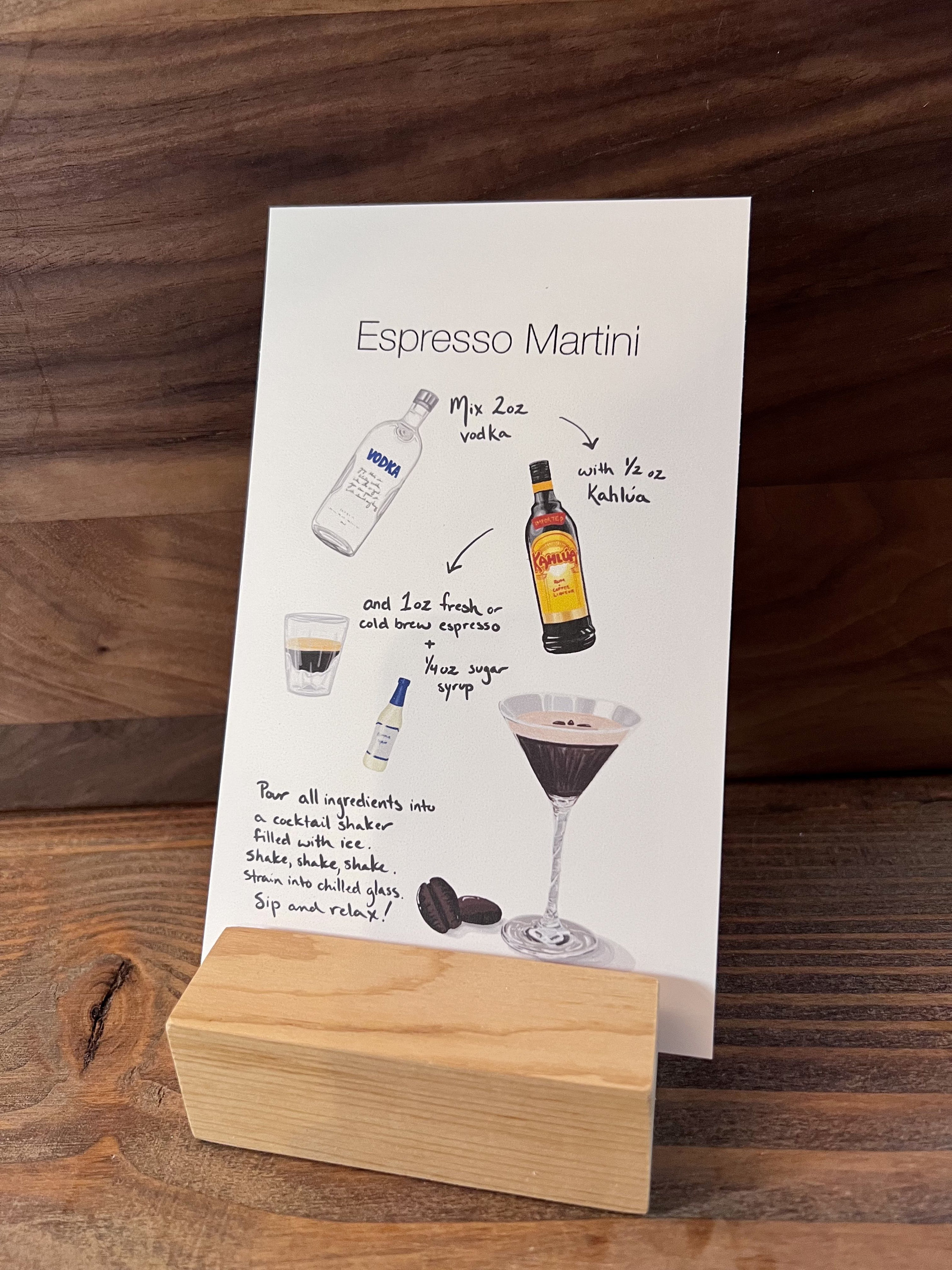 Espresso Martini Cocktail Card - Digital Illustration - Etsy