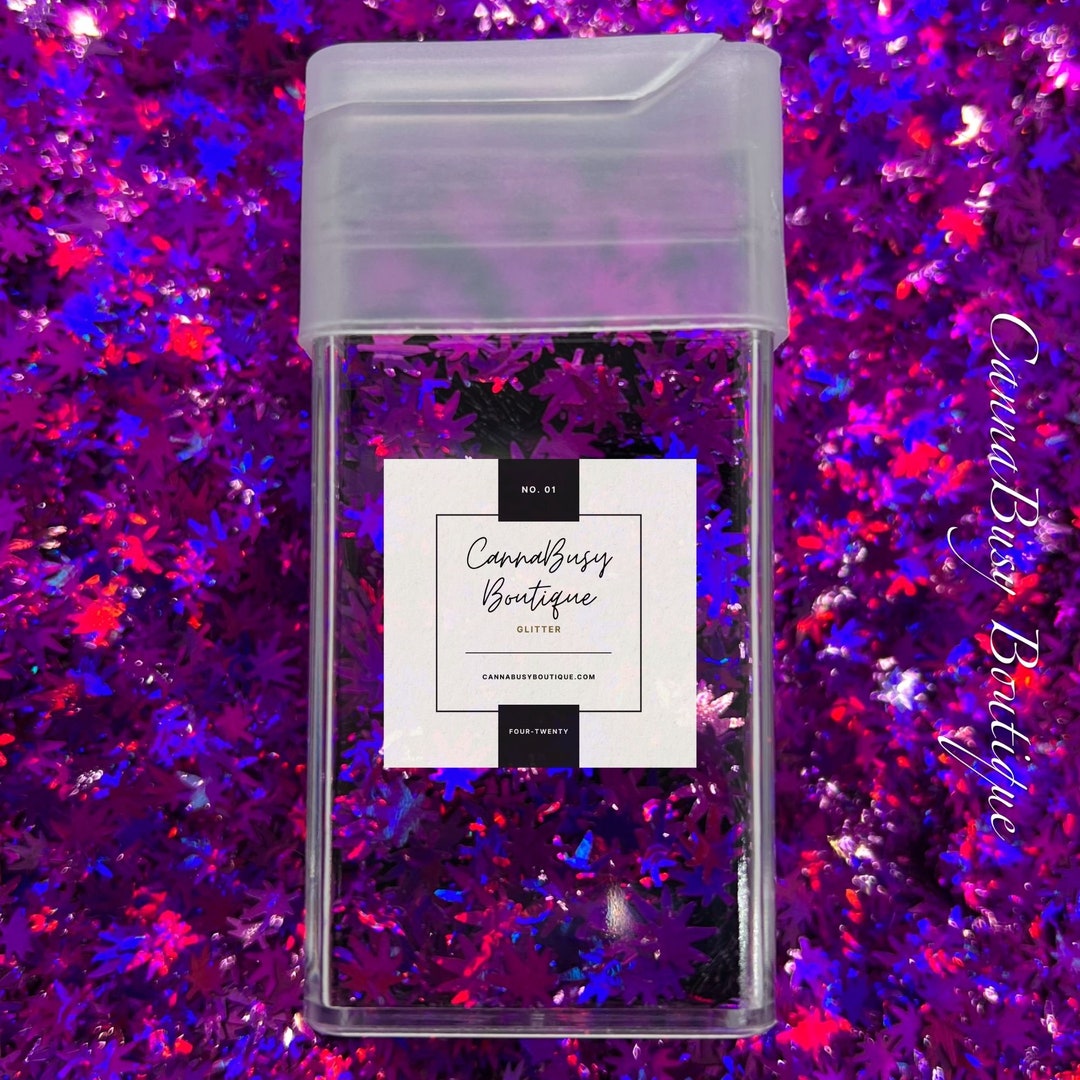 Purple Weed Glitter Container PLUS Refill-nail Glitter DIY Holographic ...