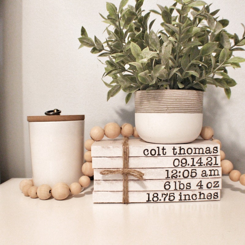 Stamped Book Stack - Etsy