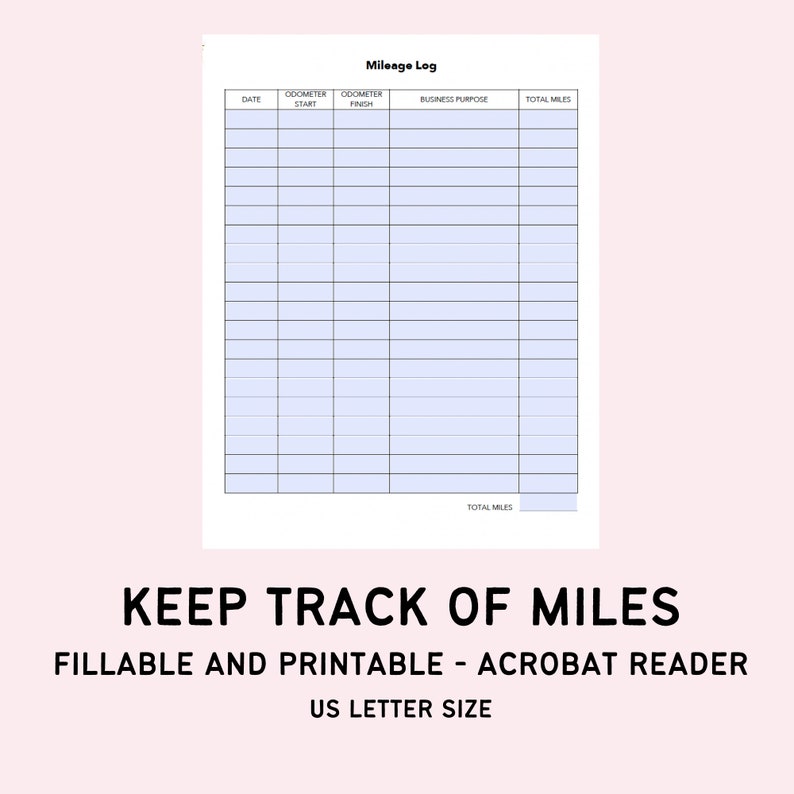Mileage Tracker Log Mileage Log Driving Log Business - Etsy