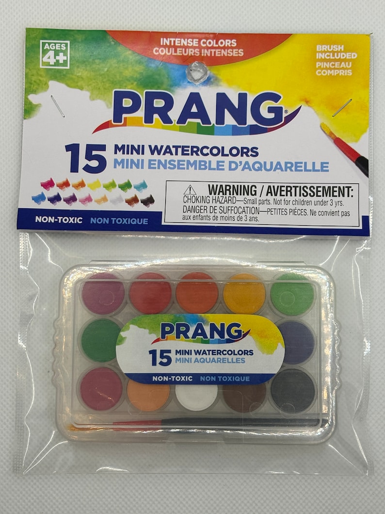 Mini-watercolor Kit With 1 Watercolor Brush, 15 Vibrant Watercolors, 10 ...