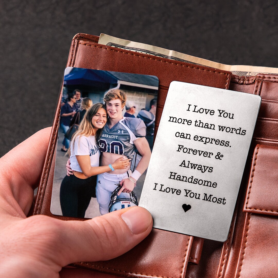 Engraved Metal Note Card for Boyfriend, Picture Metal Card Gift, Metal ...