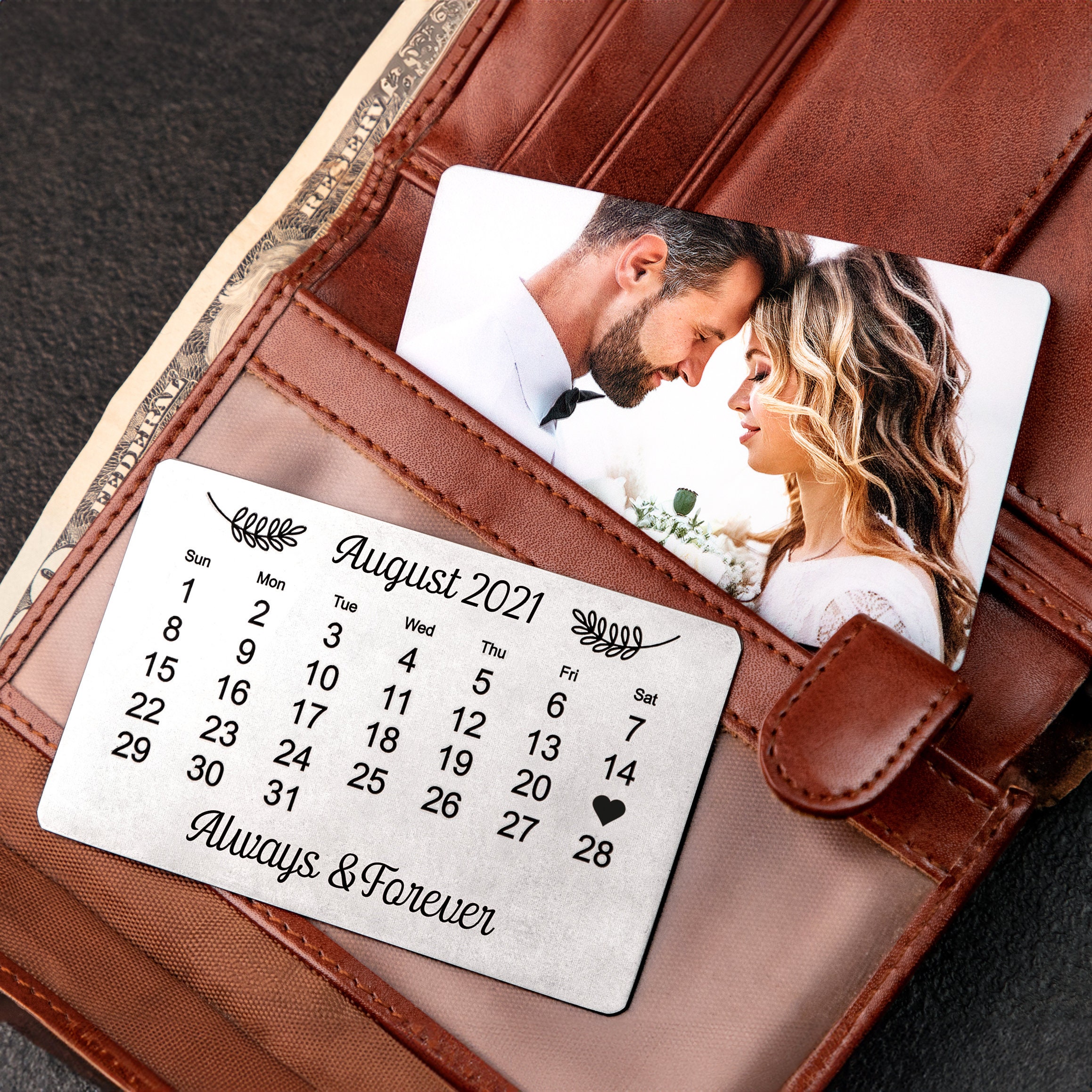 Custom Wallet Card, Anniversary Wallet Insert Photo Gift, Personalized ...