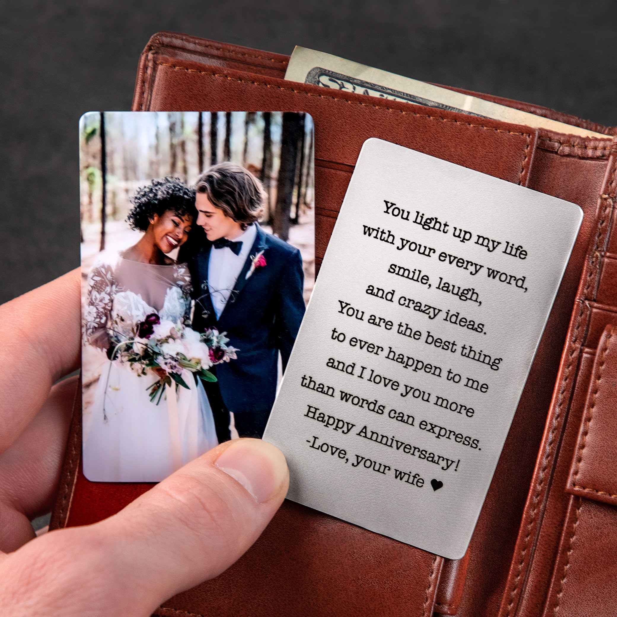 Custom Wallet Card, Anniversary Wallet Insert Photo Gift, Personalized ...