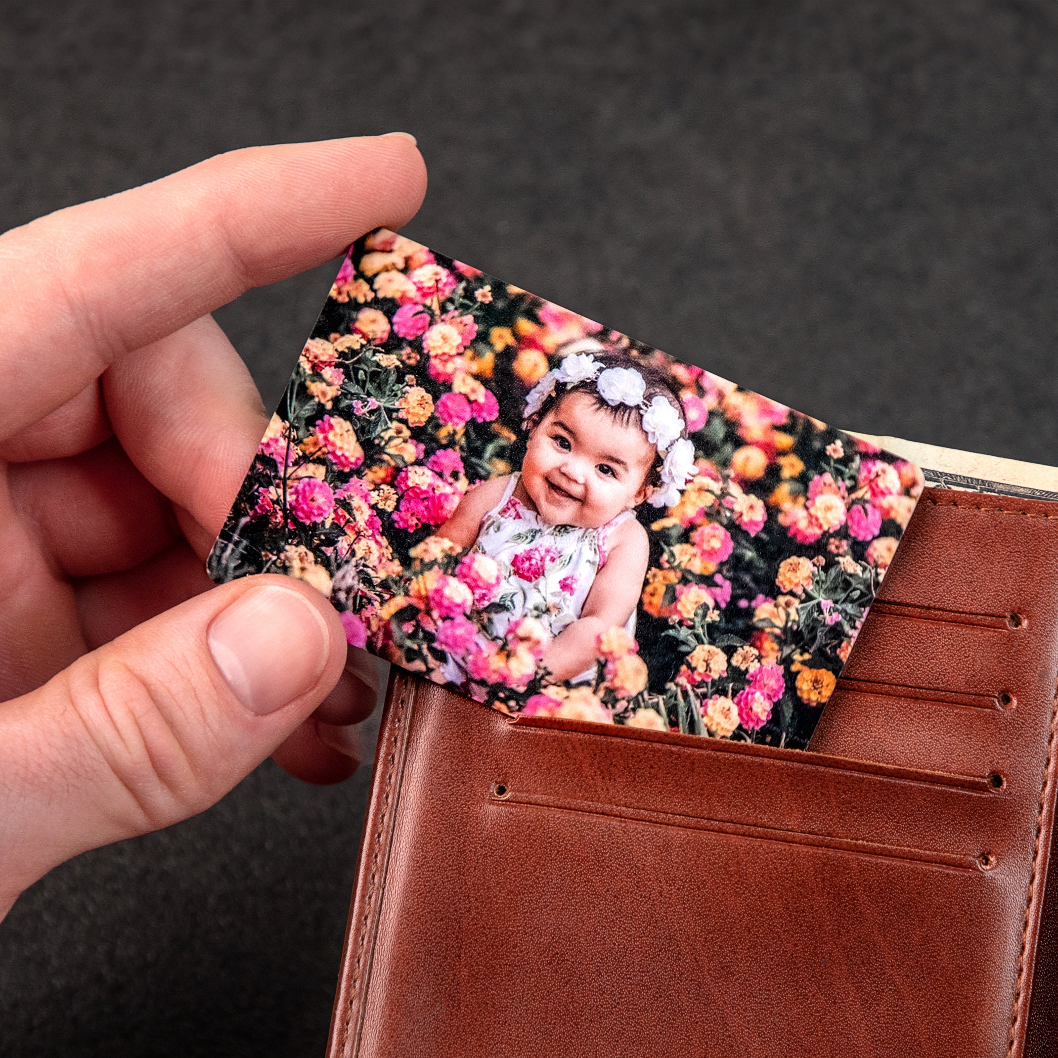 Metal Wallet Size Picture Card, Personalized Photo Insert, Picture ...