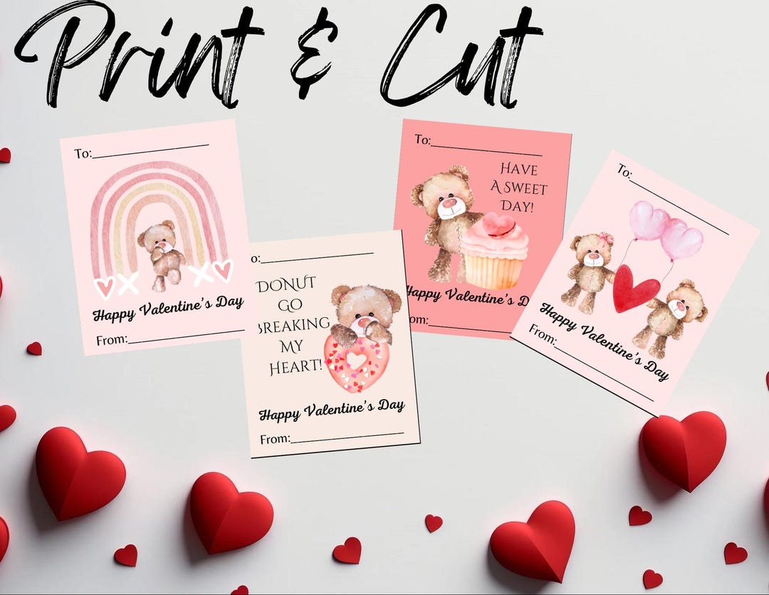 Teddy Bear Valentine Cards - Etsy