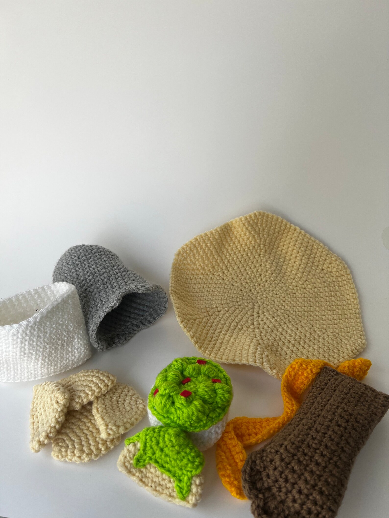 Crocheted Bean and Cheese Burrito With Chips and Guacamole - Handmade ...