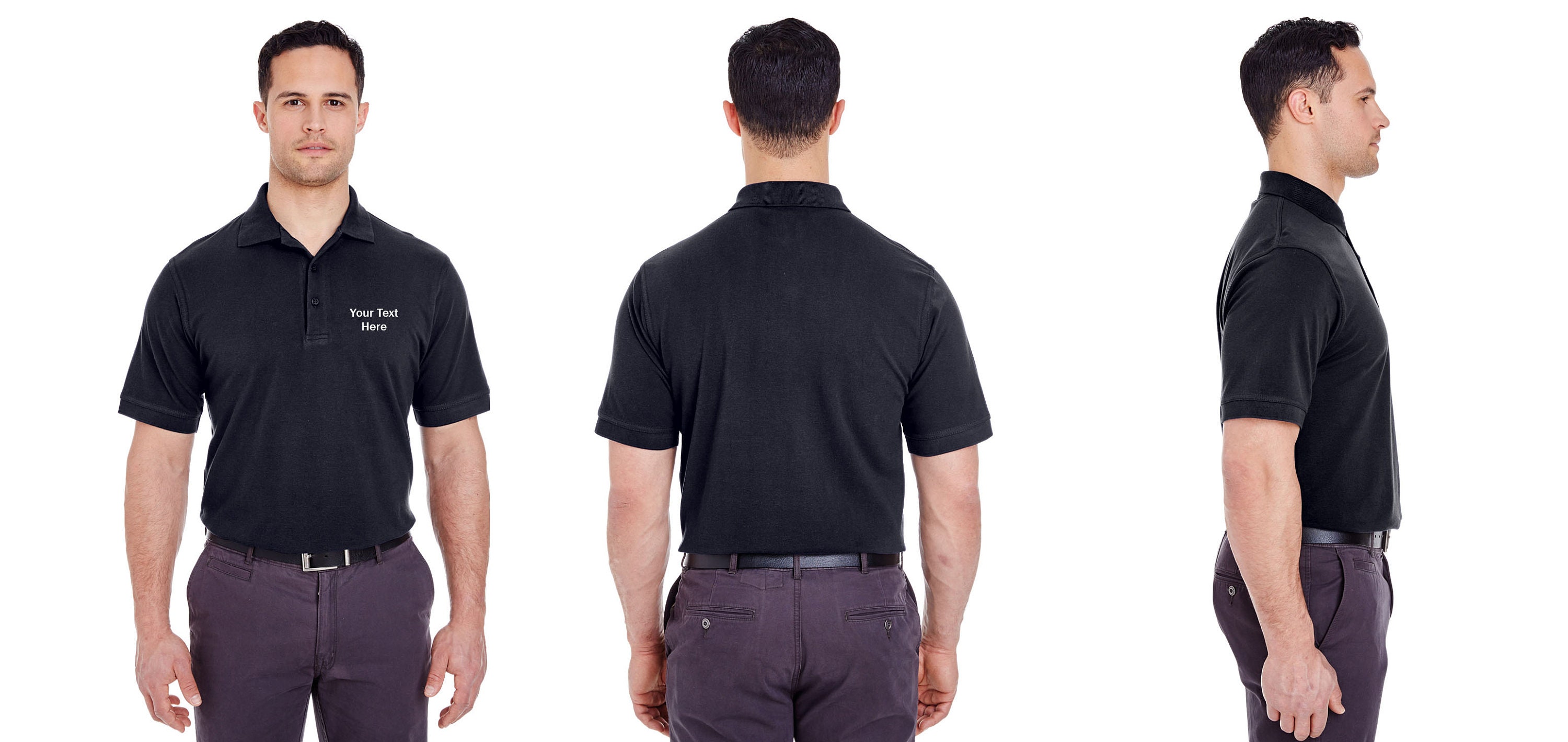 Personalised Work Poloshirt Custom Embroidered Workwear Top Polo Tee ...