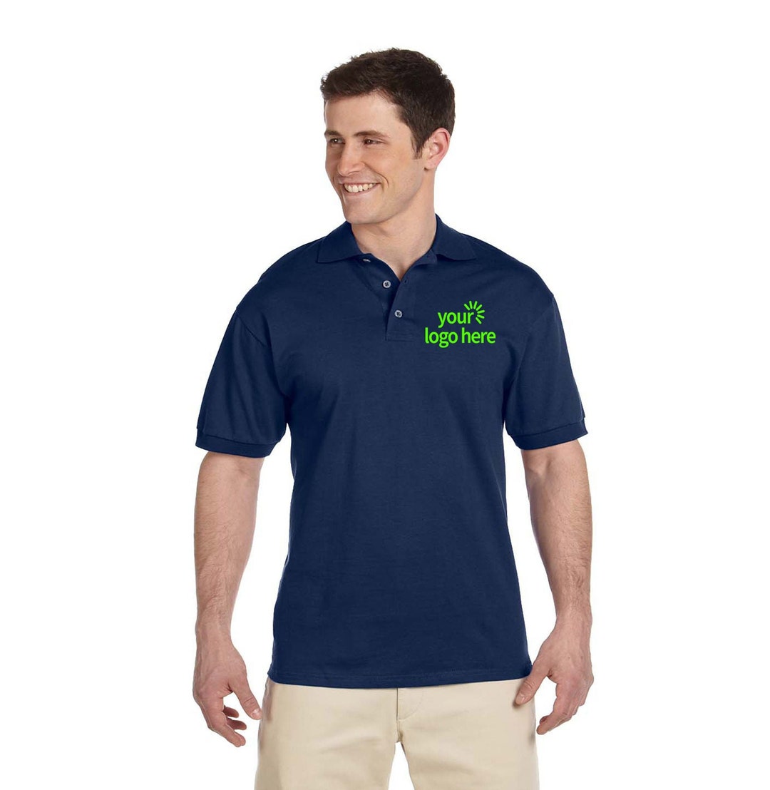 Custom Embroidered Cotton Polo Shirts: Design Your Own Logo - Etsy