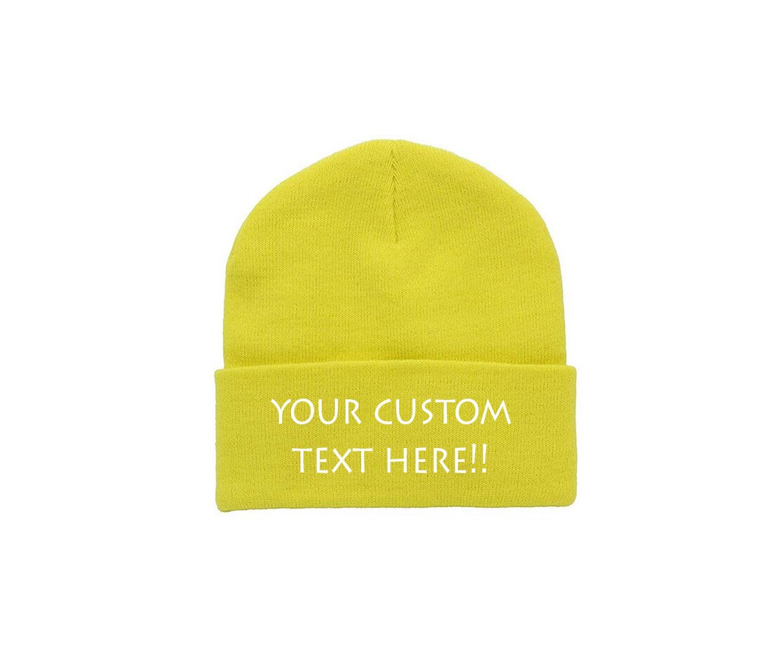 Yellow Embroidered Custom Embroidery Personalized Text Ski Toboggan ...