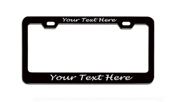 PERSONALIZED Black Metal License Plate Frame Your Own Your | Etsy