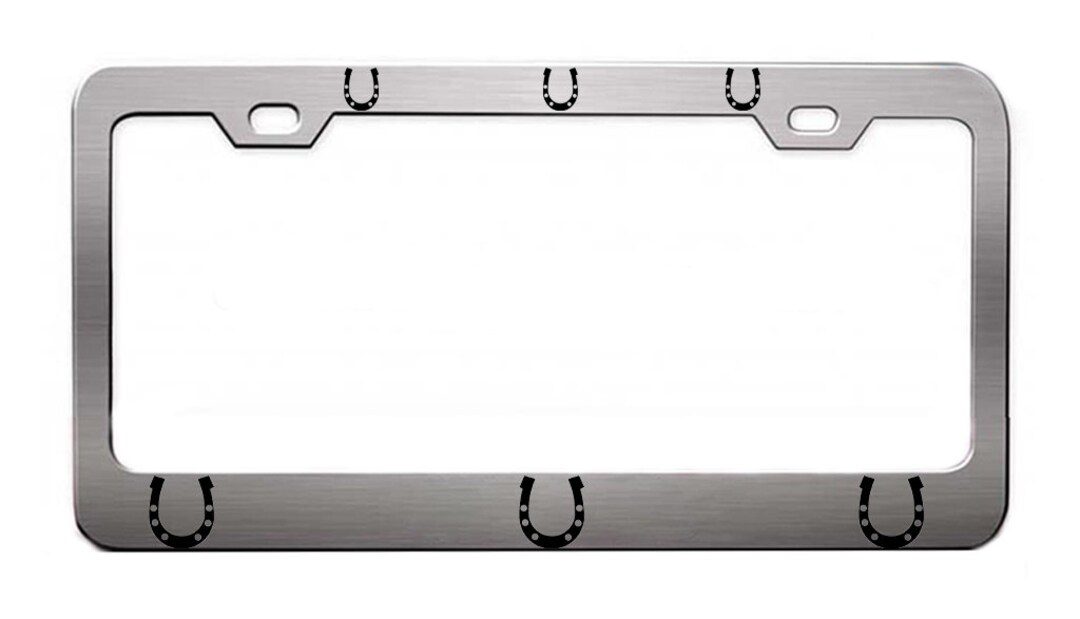 3 Horse License Plates & Frames Shoes Top and Bottom Choose Chrome ...