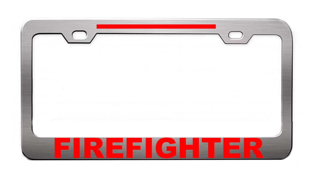FIREFIGHTER License Plates & frames Red thin line top medic | Etsy