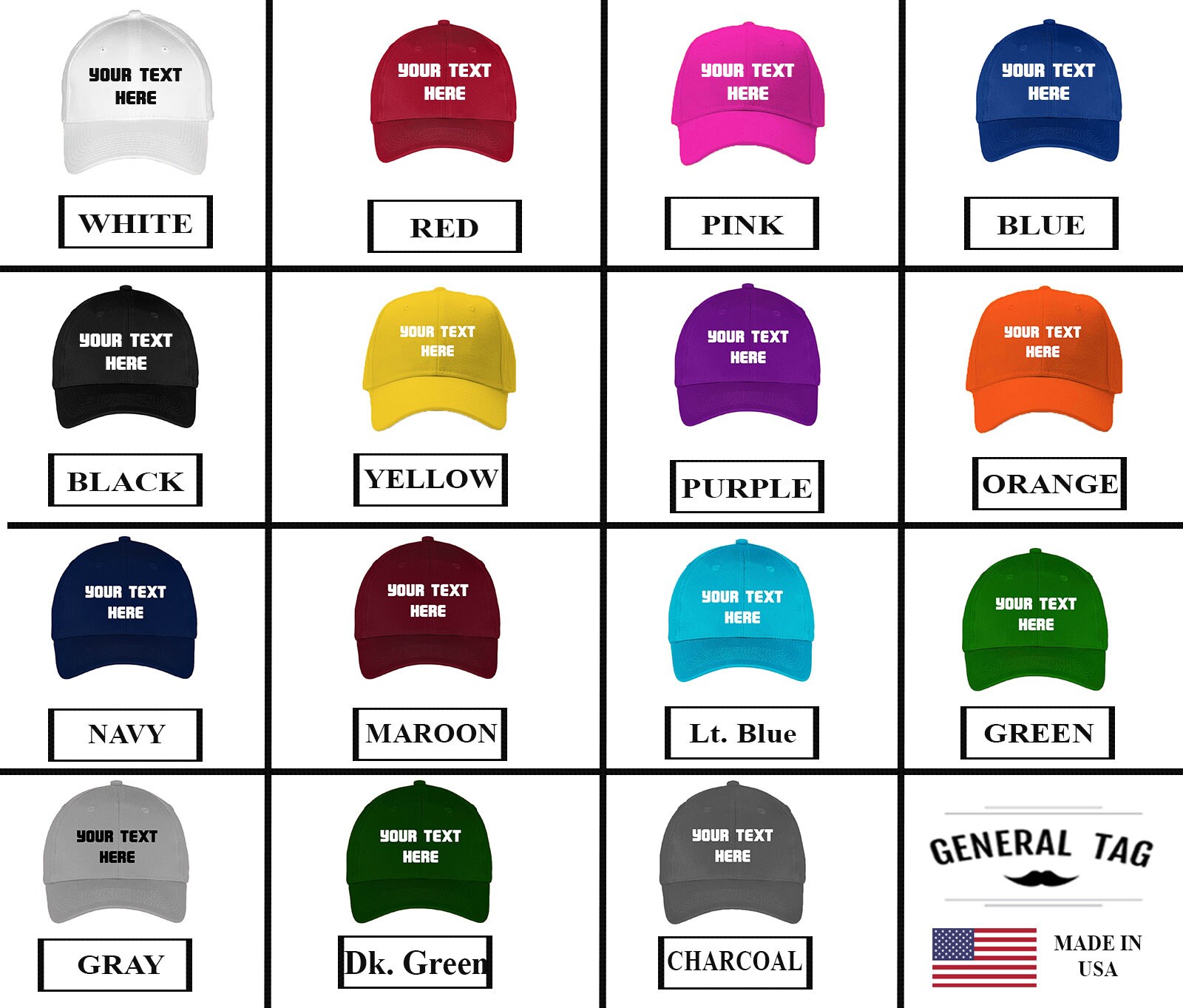 Choosing Thread Text Colors ANY LOGO ANY Hat Color for Your | Etsy