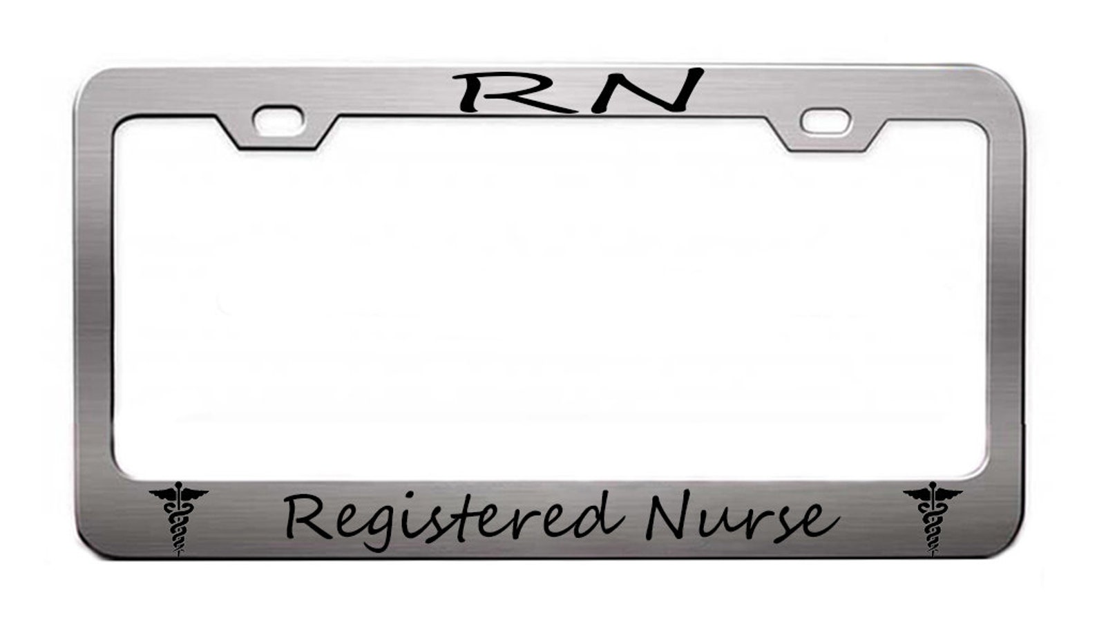 RN Registered Nurse Cursive cute badge Black Metal Frame Heavy | Etsy