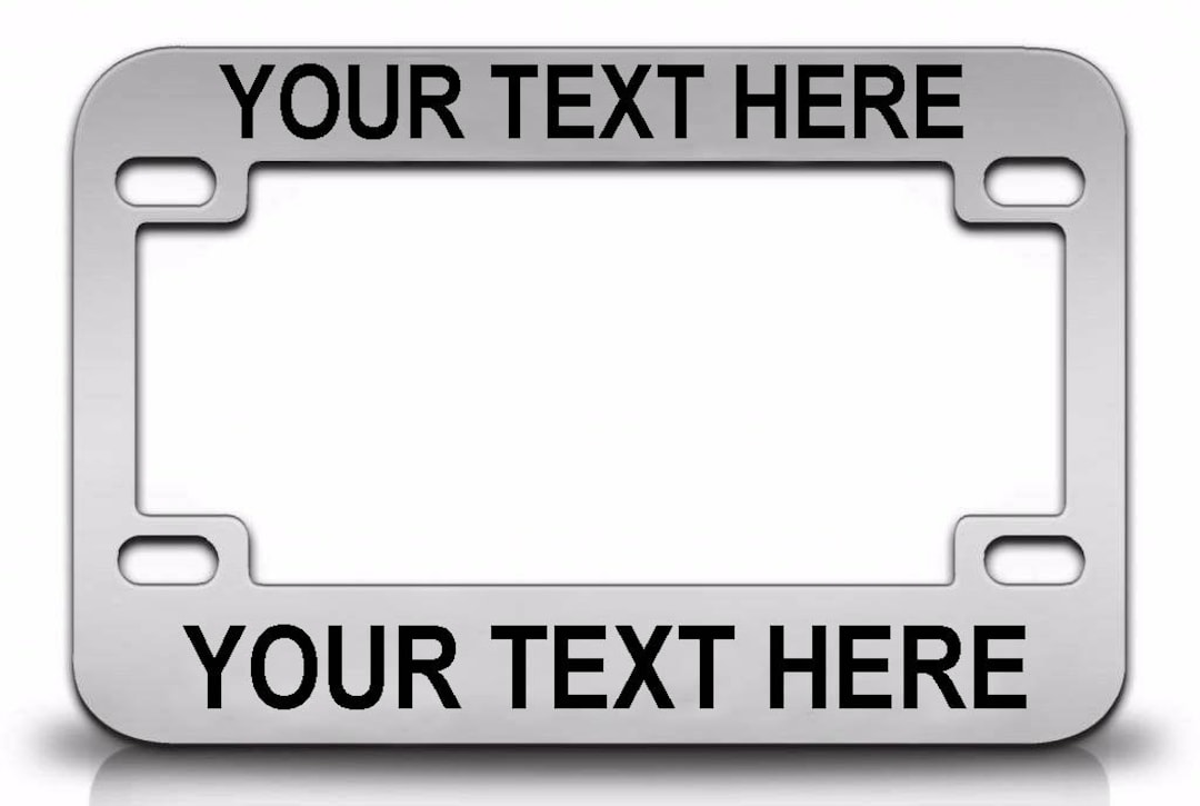 Motorcycle Stainless Steel Vinyl and Engraved License Plate Frame ...