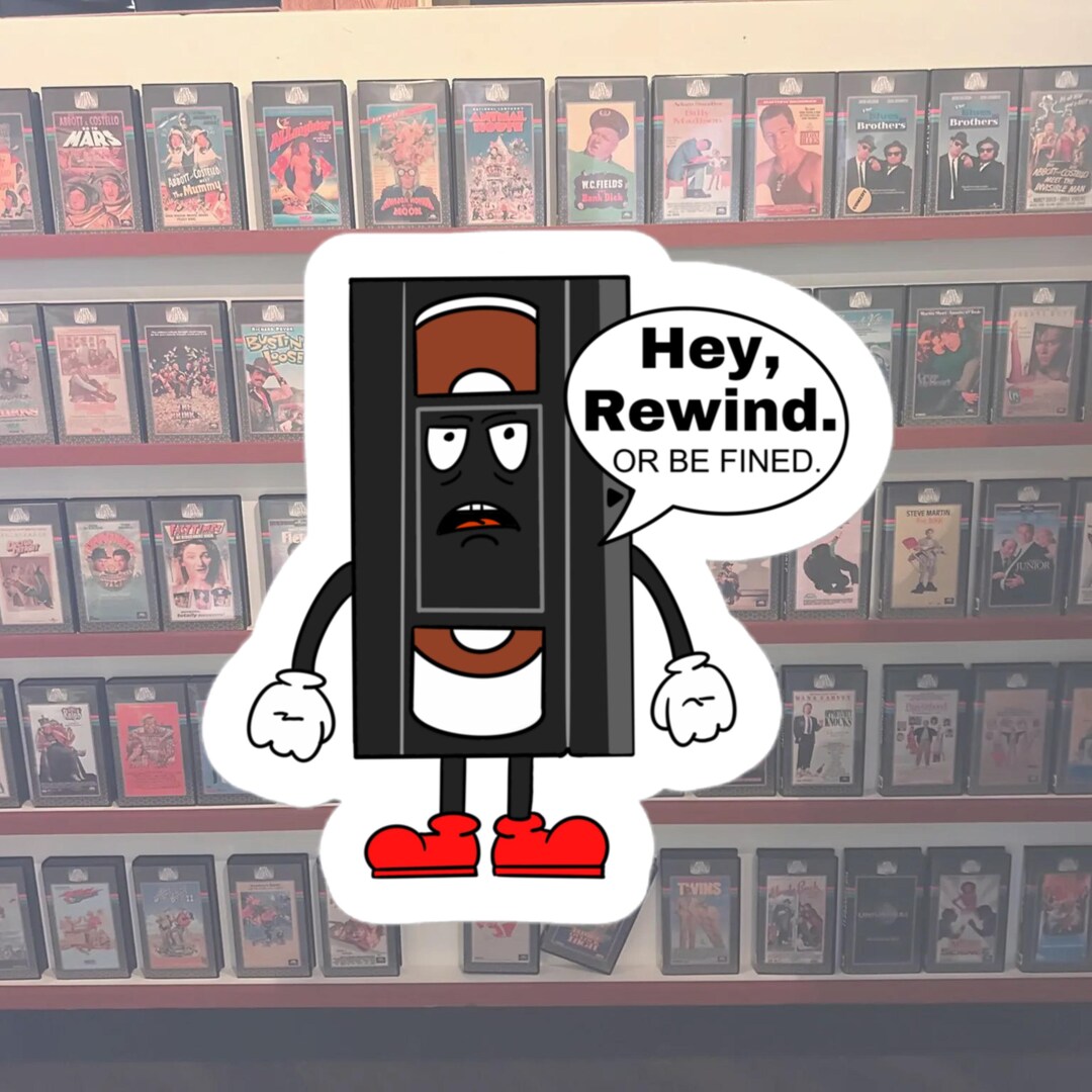 Mr. VHS - "hey, Rewind" - Sticker - Etsy