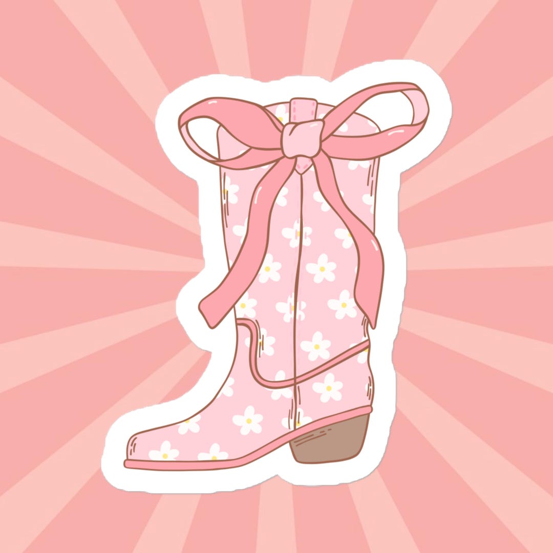 Floral Cowgirl Boot Sticker - Etsy