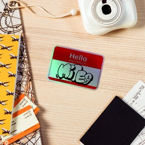 Hello, My Name is Miles - Holographic Sticker - Etsy