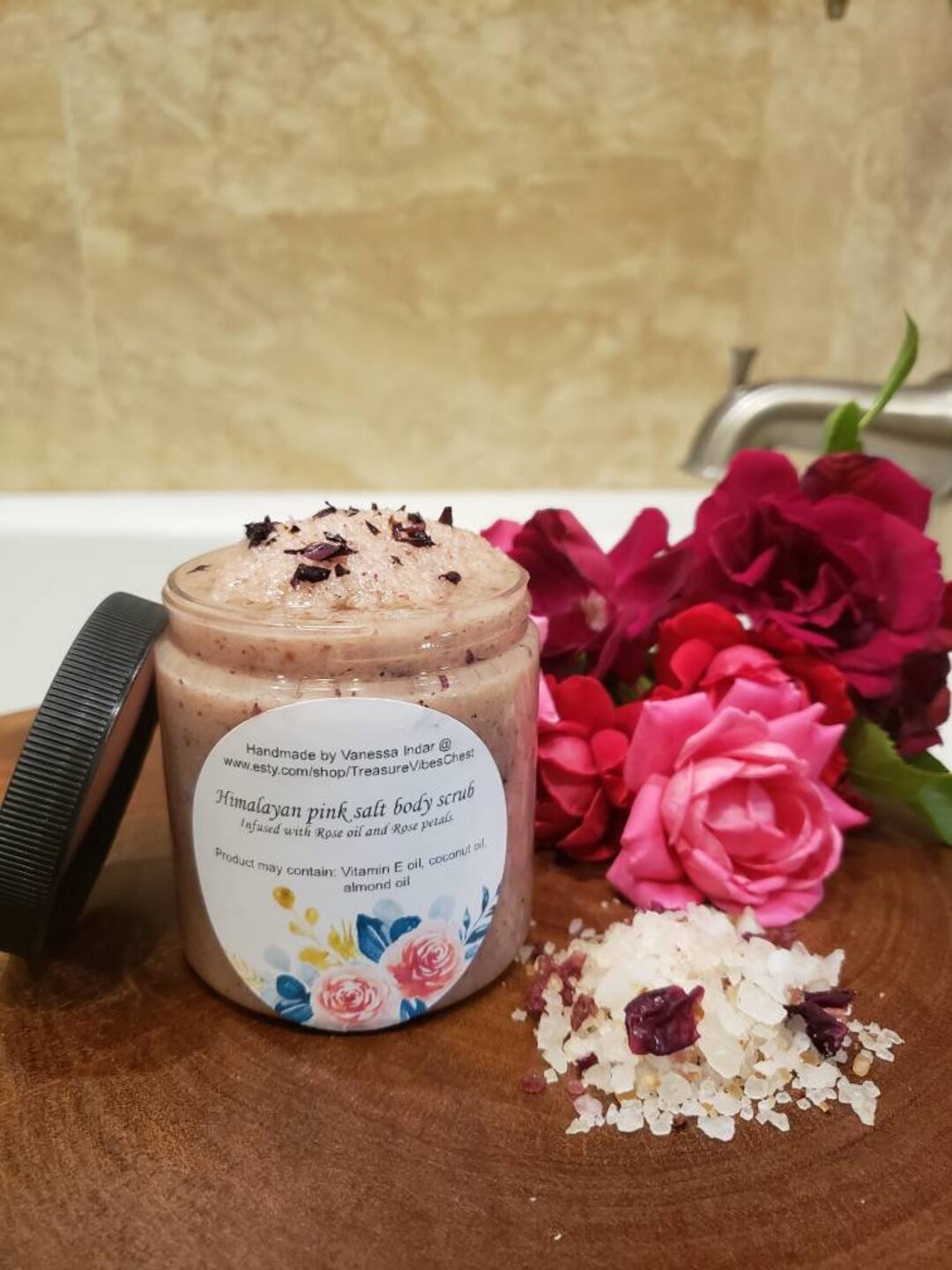 Pink Himalayan Body Scrub, Exfoliating Scrub, Sea Salt Scrub, Natural ...