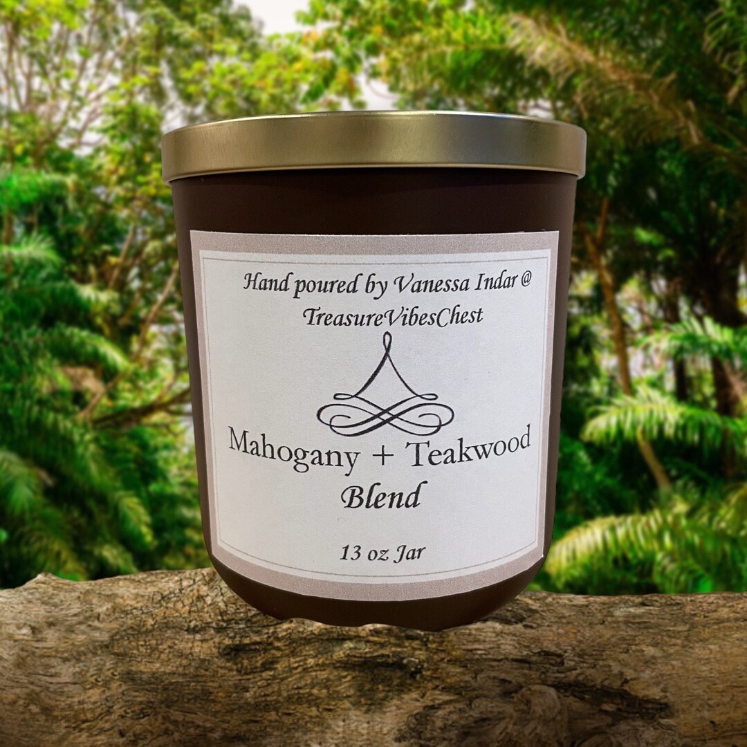 Masculine Candle, Mahogany and Teakwood Blend, Scented Soy Candles ...