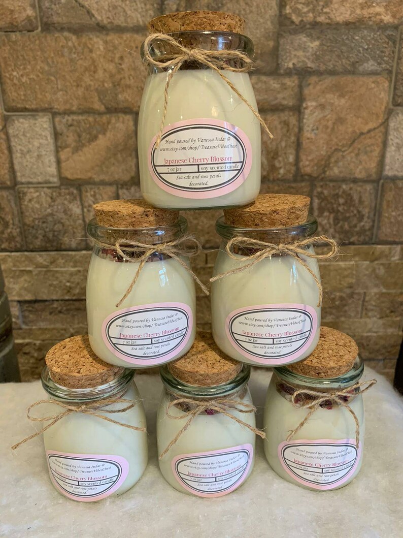 Japanese cherry blossom scented soy candle Spa candle | Etsy