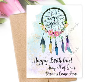 Printable Boho Birthday Card - Etsy