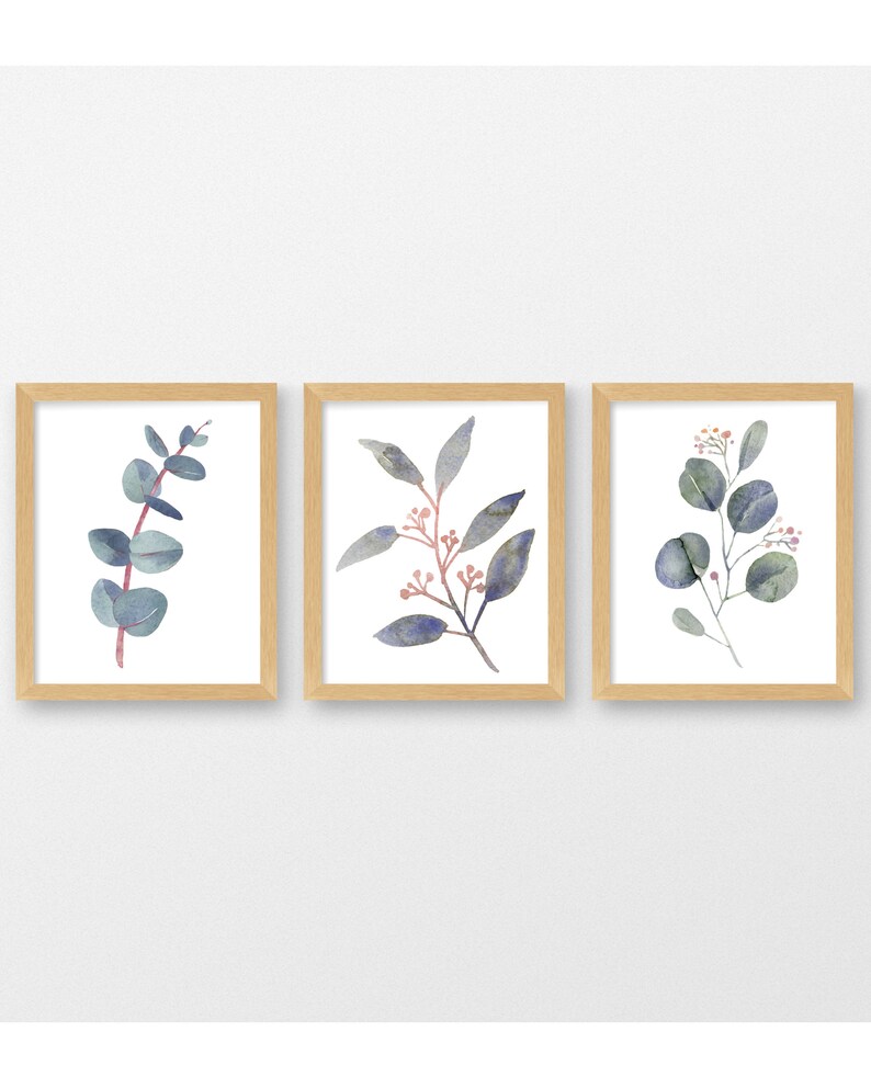 Printable Art Instant Download 3 Minimalist Foliage Art Print Set of ...