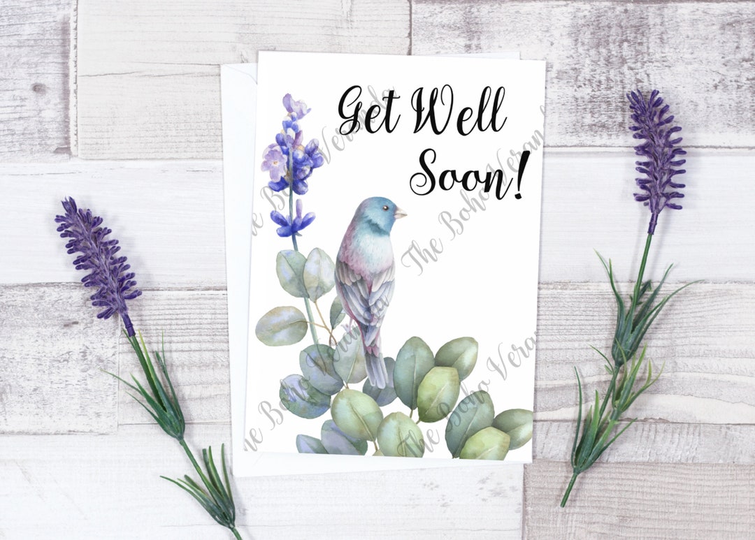 Get Well Card Printable Card Instant Download Floral Card Boho Card ...