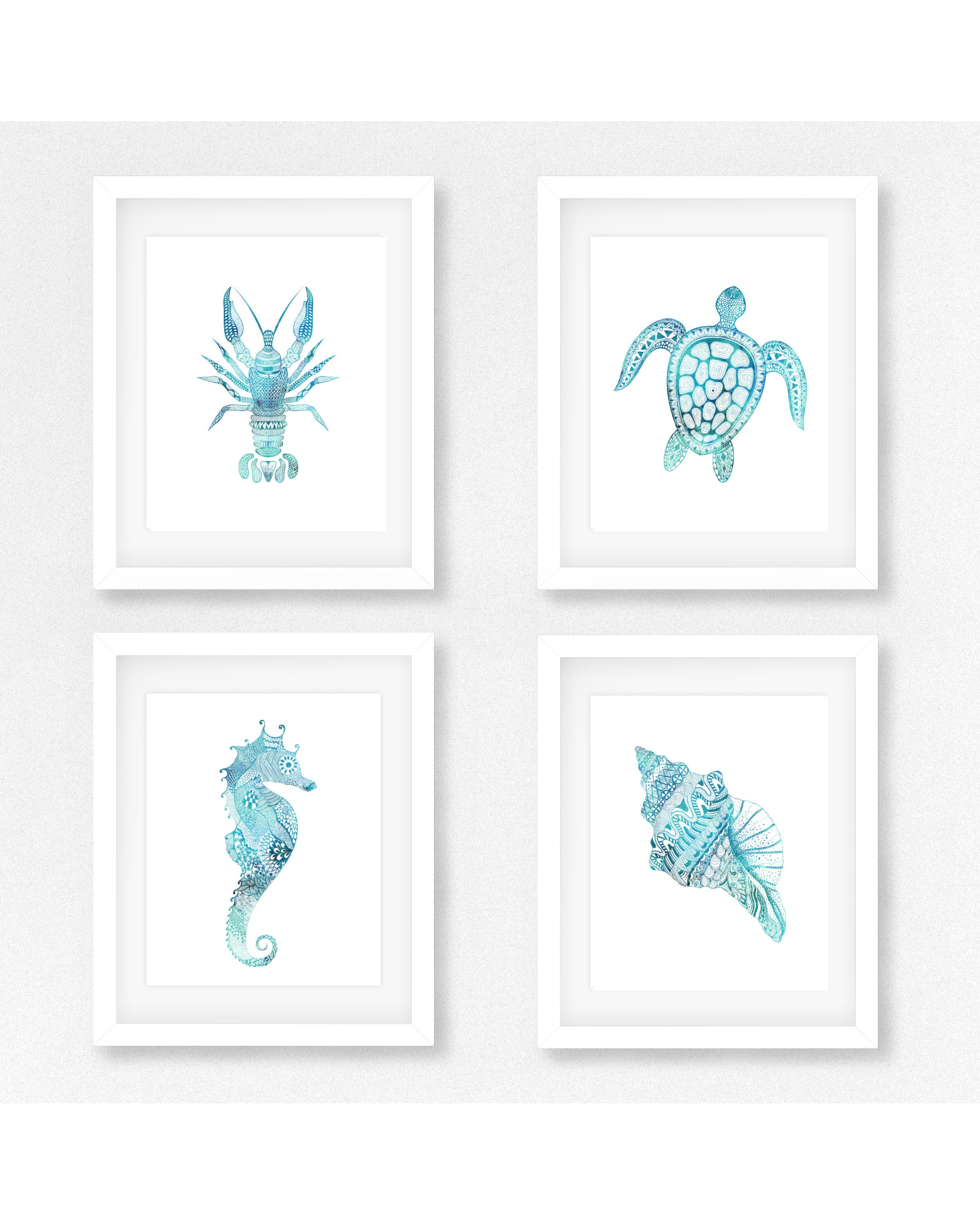 Printable Art Instant Download Aqua Sea Life Marine Life Ocean Life - Etsy