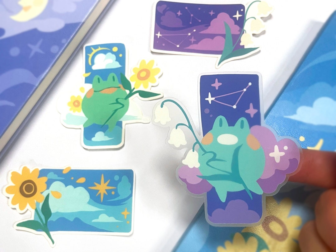 Frog and Flower Stickers Day and Night Collection - Etsy