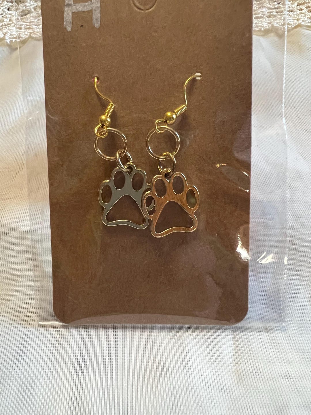 Paw Print on Hypoallergenic Fish Hook Earrings.for Dog Lovers. - Etsy