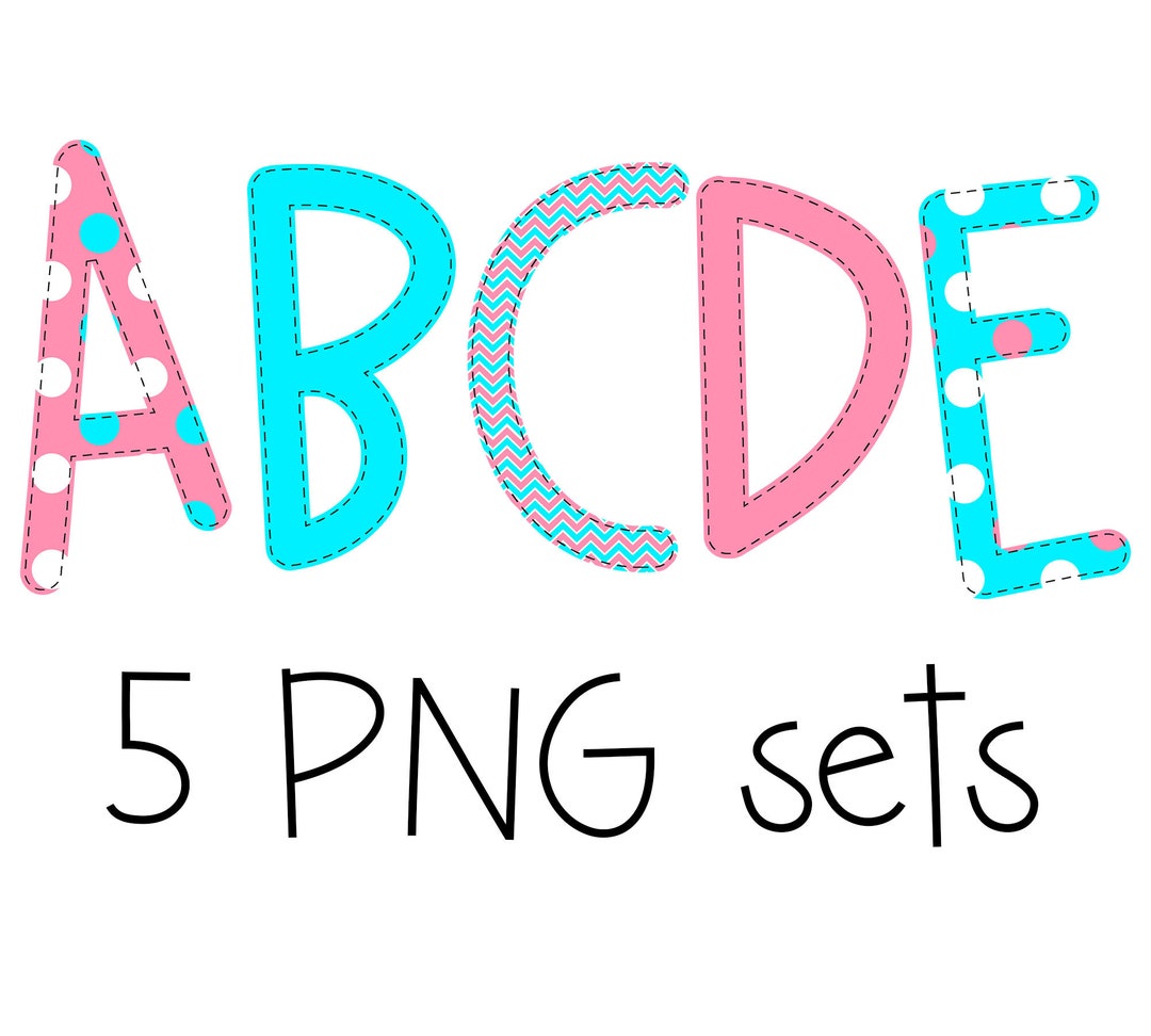 Faux Applique Digital Alphabet, Sublimation Fonts, Sublimation Clipart ...