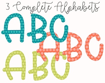 Faux Applique Digital Alphabet, Sublimation Fonts, Sublimation Clipart ...