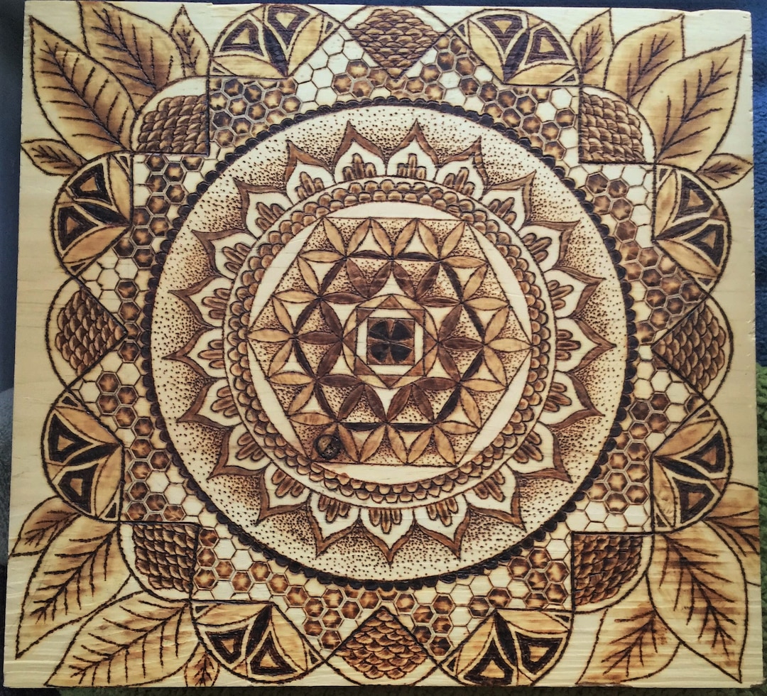 Frame Pyrography Mandala Decoration Sacred Geometry - Etsy