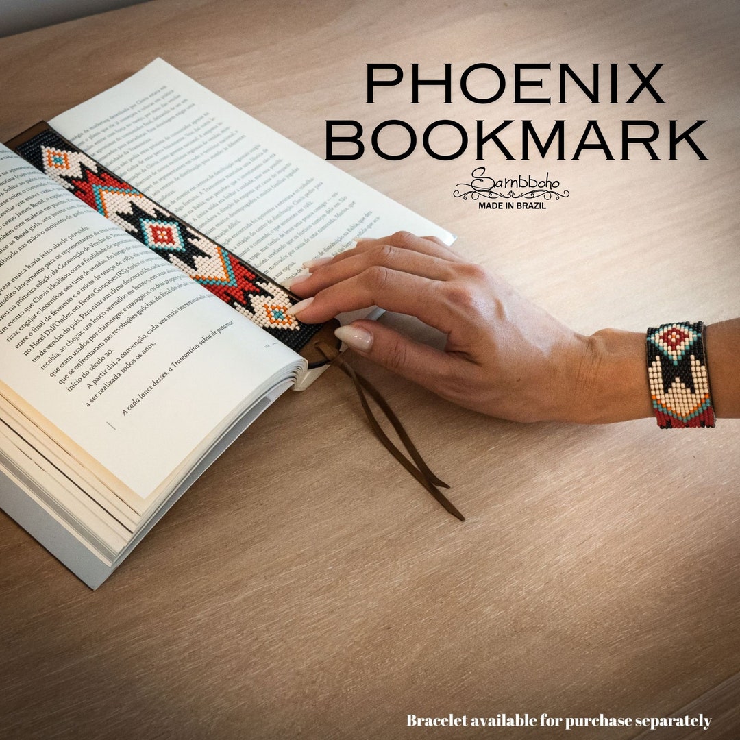 Beaded Leather Tassel Bookmark: Handmade Full Grain Leather - Etsy