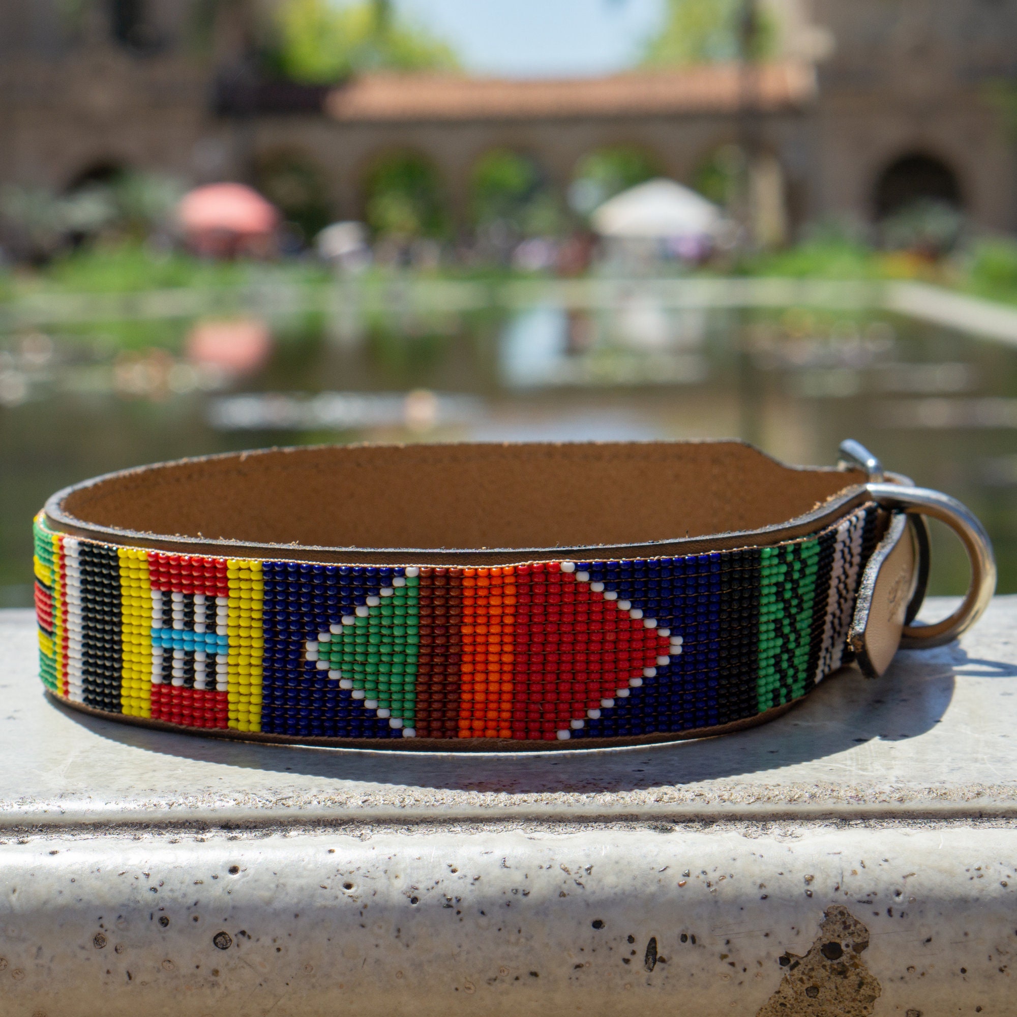 Native Aztec Beaded Dog Collar in Real Leather - Etsy