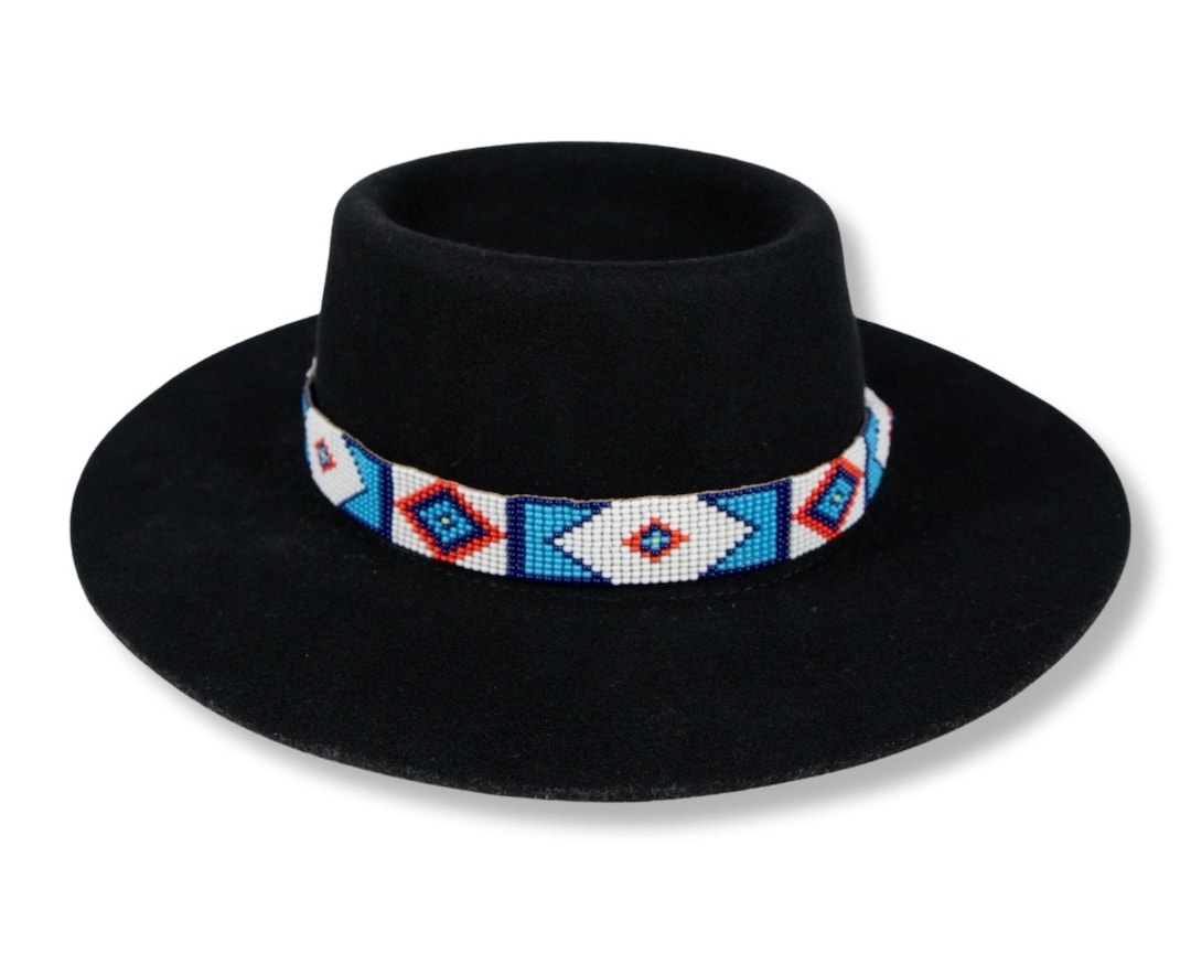 Leather Cowboy Hat Band: Beaded Western Hatband - Etsy