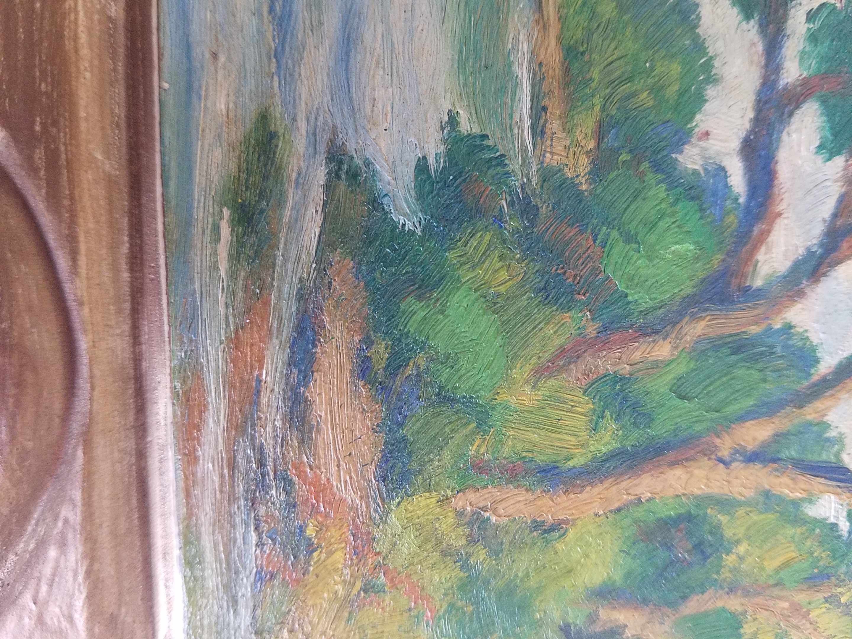 Signe Larson Vintage, Original Oil on Board Painting of Tree by Creek ...