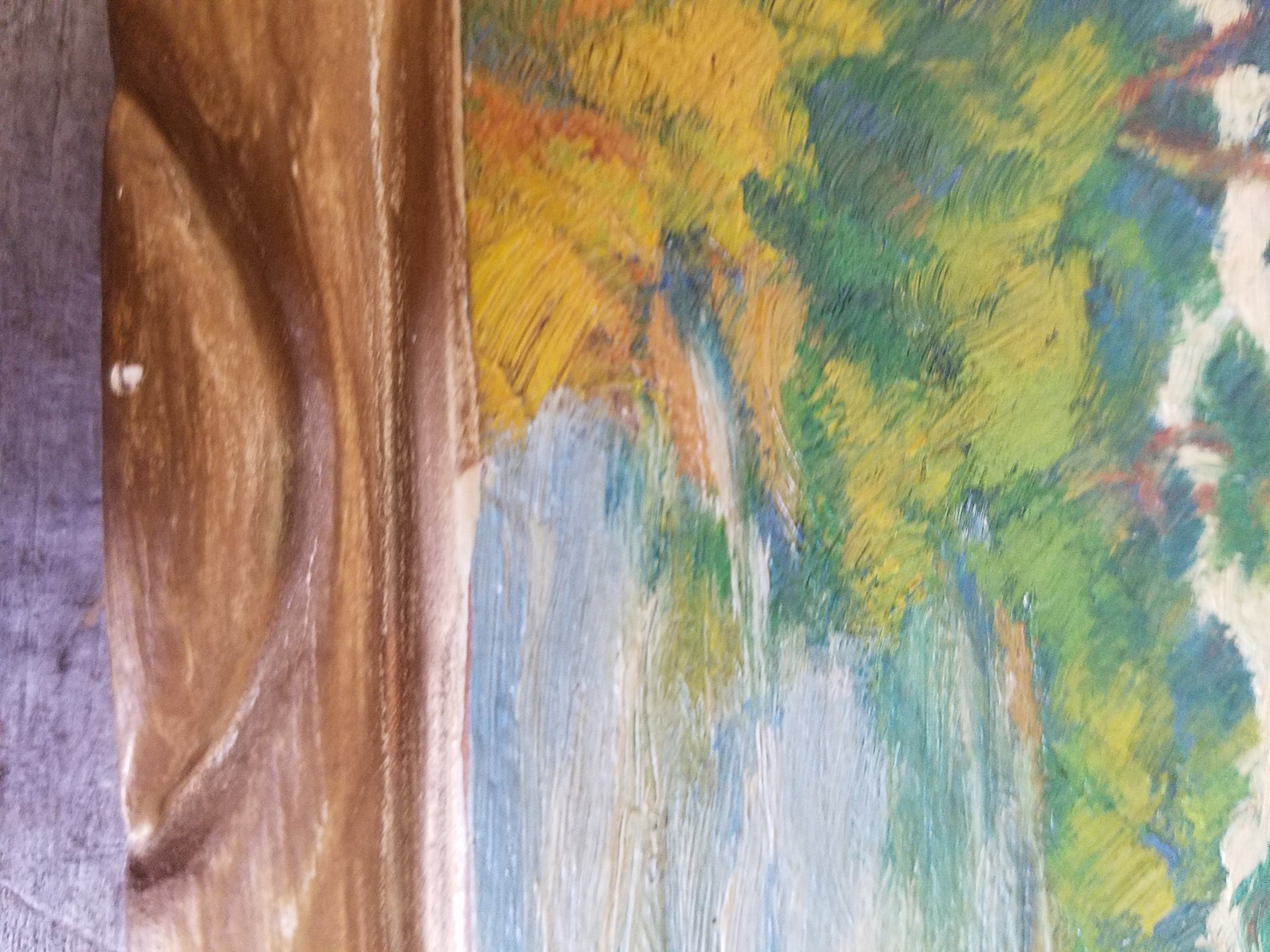 Signe Larson Vintage, Original Oil on Board Painting of Tree by Creek ...