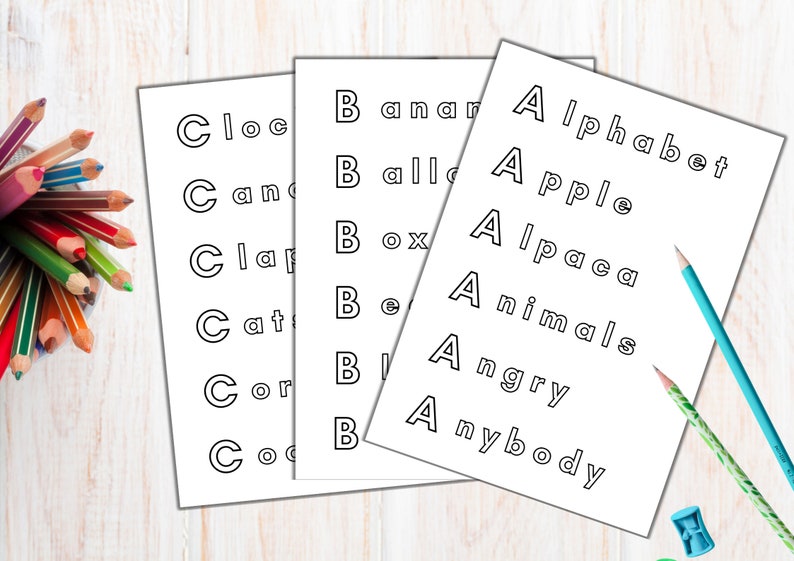 Abc Tracing Cards, Alphabet Printable, Letters Handwriting Practice ...