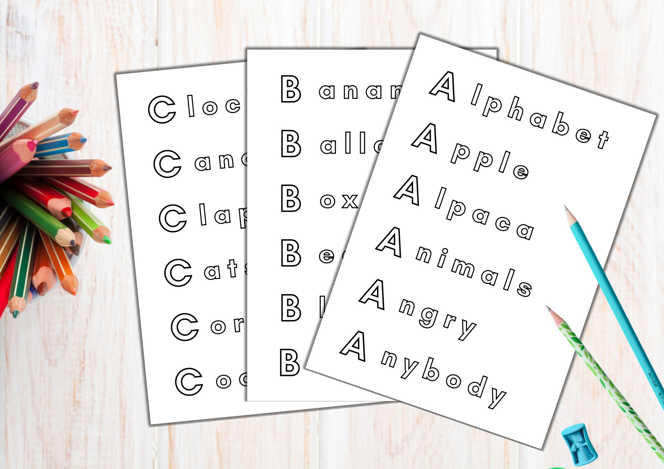 Abc Tracing Cards, Alphabet Printable, Letters Handwriting Practice ...