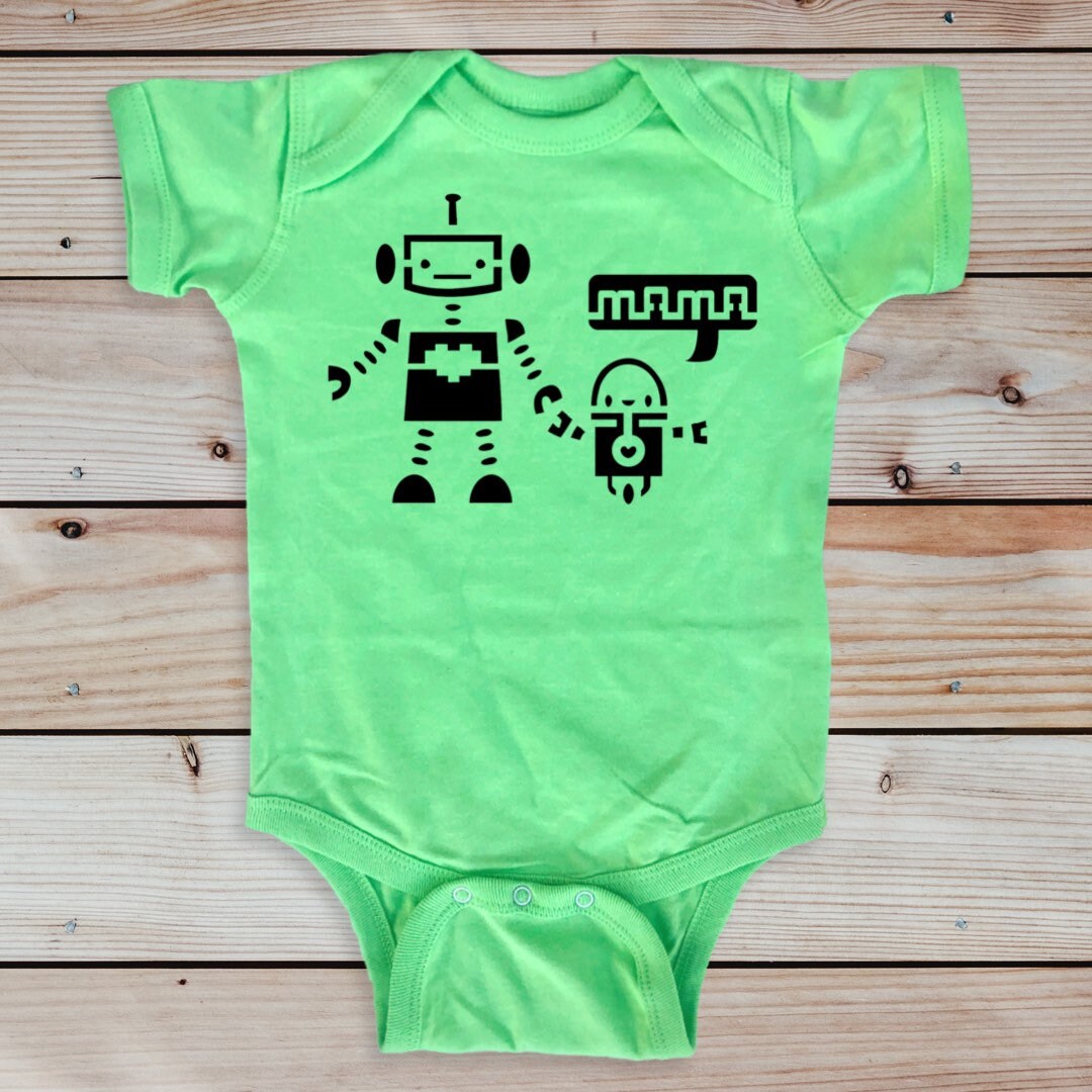Robot Baby Bodysuit, STEM theme baby clothes, STEM baby shower gift