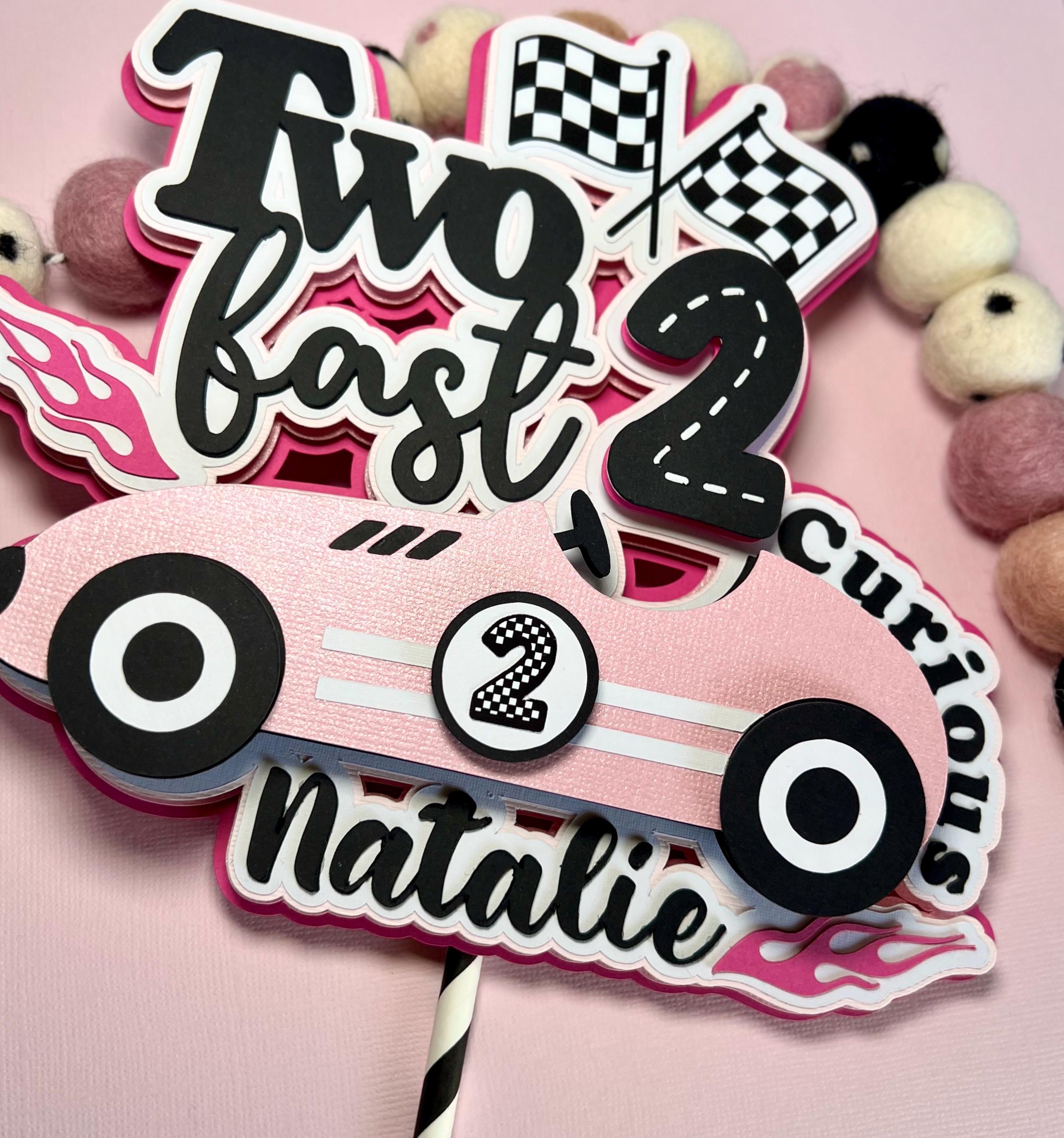 Two Fast Race Car Cake Topper: 2nd Birthday Party Decoration - Etsy