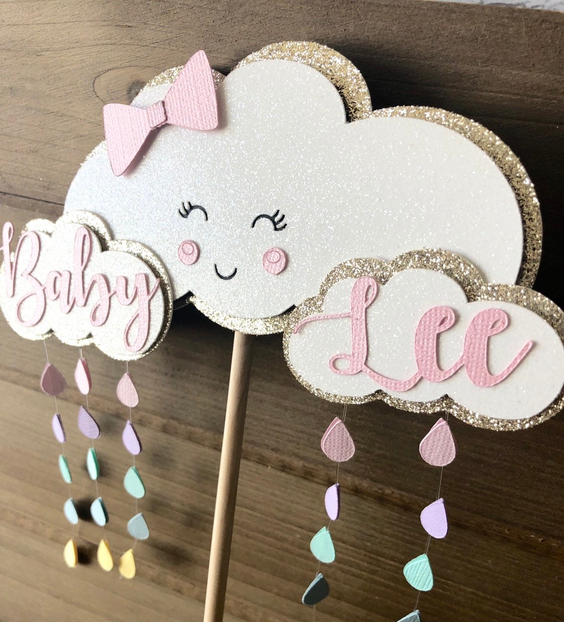 Cloud cake topper Rainbow cloud cake topper pastel cake | Etsy