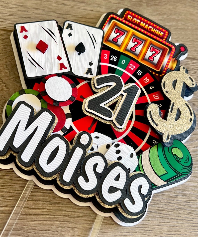 Casino Cake Topper Vegas Cake Topper Casino Party Theme - Etsy