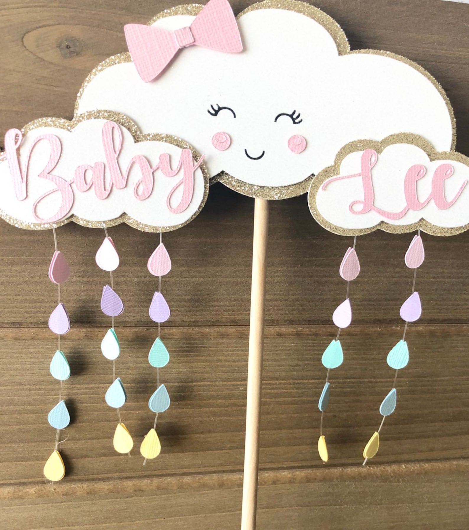 Cloud cake topper Rainbow cloud cake topper pastel cake | Etsy