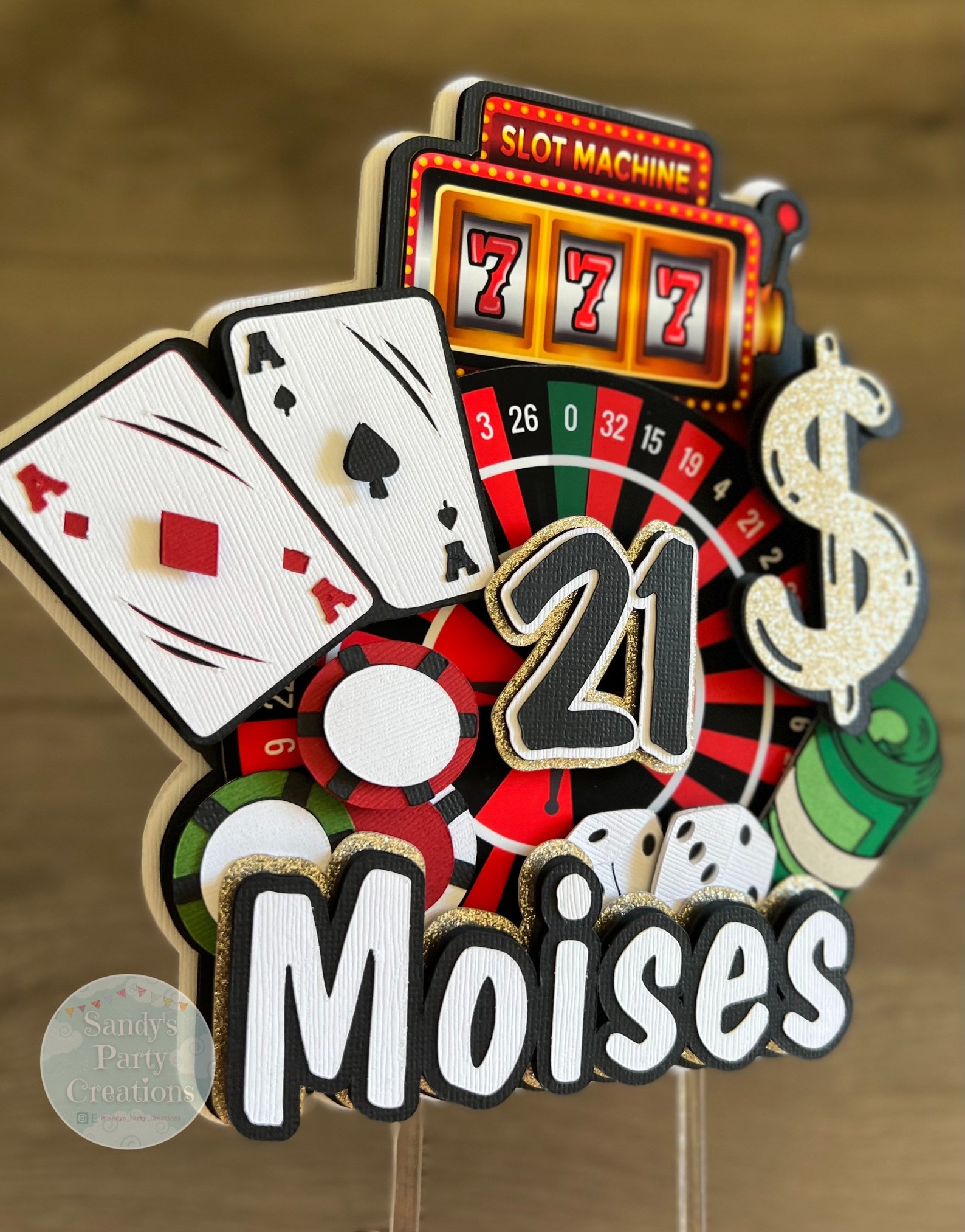 Casino Cake Topper Vegas Cake Topper Casino Party Theme - Etsy