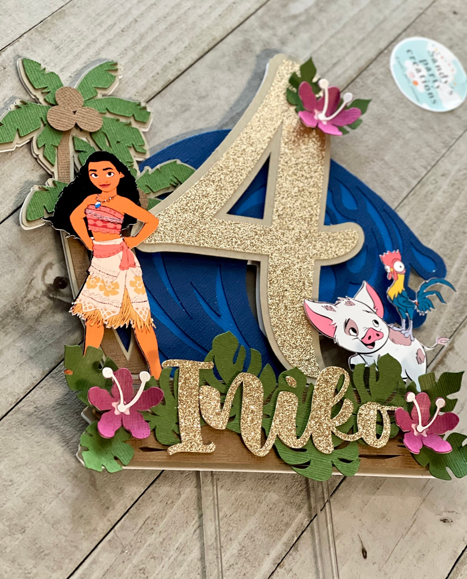 Moana Cake Topper Tropical Cake Topper Moana Birthday Cake - Etsy