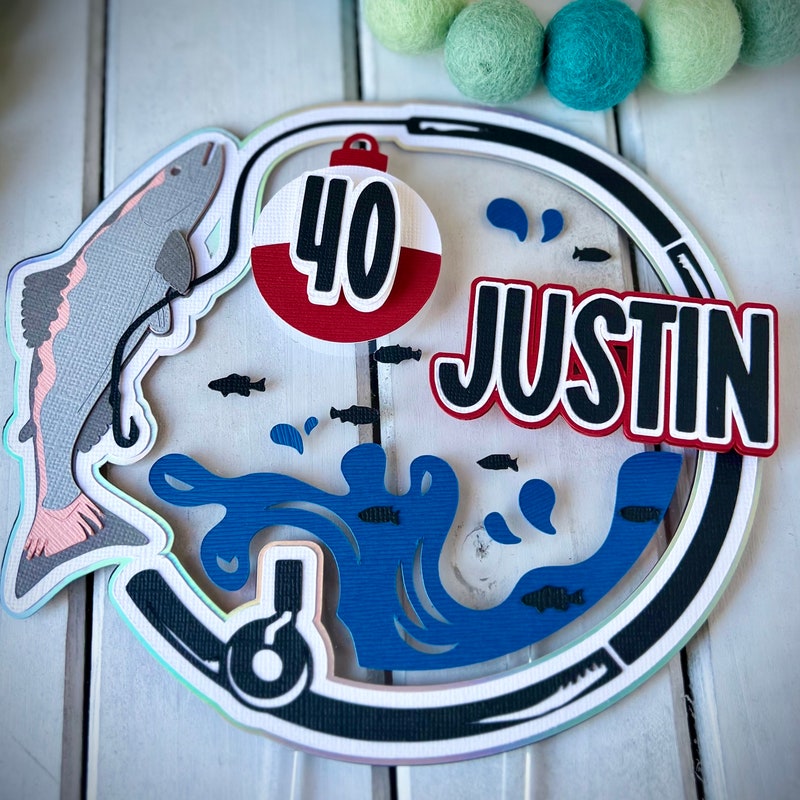 Fishing Cake Topper - Etsy